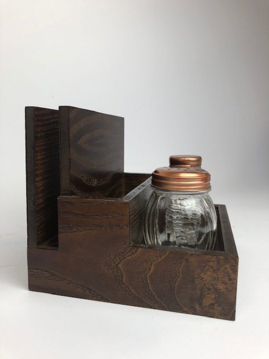 Three Compartment Wooden Menu Caddy - Majisign