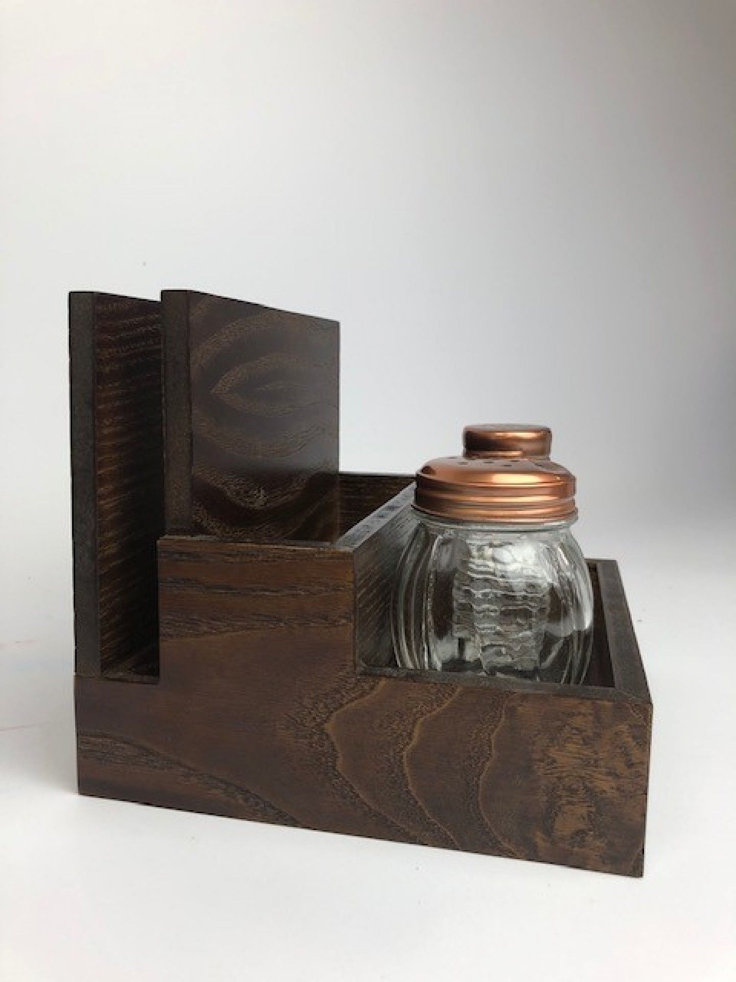 Three Compartment Wooden Menu Caddy - Majisign