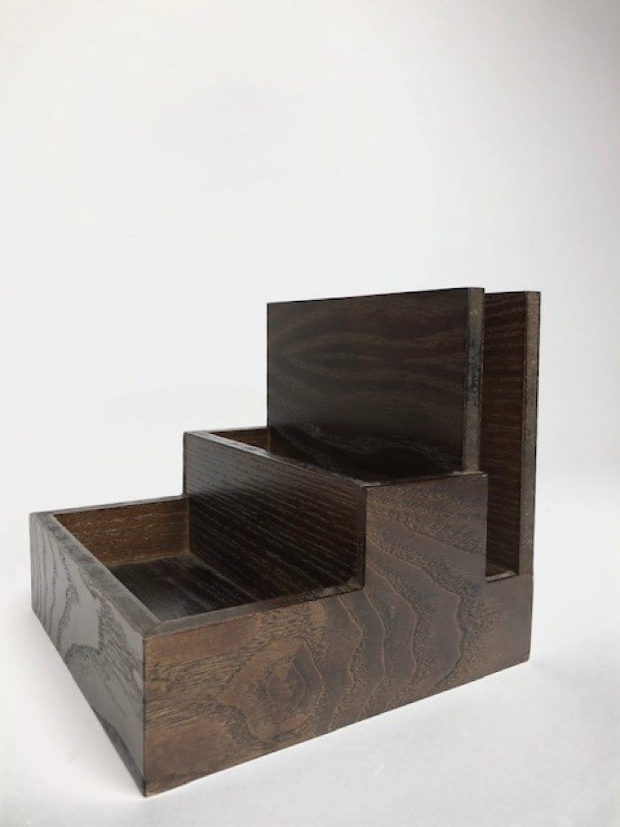 Three Compartment Wooden Menu Caddy - Majisign