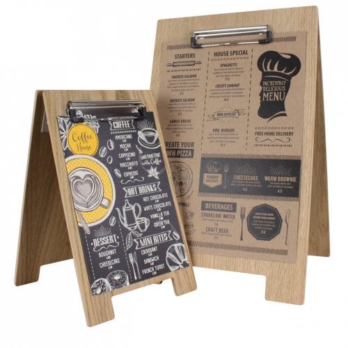 Pocket Wooden Menu Holder - Majisign
