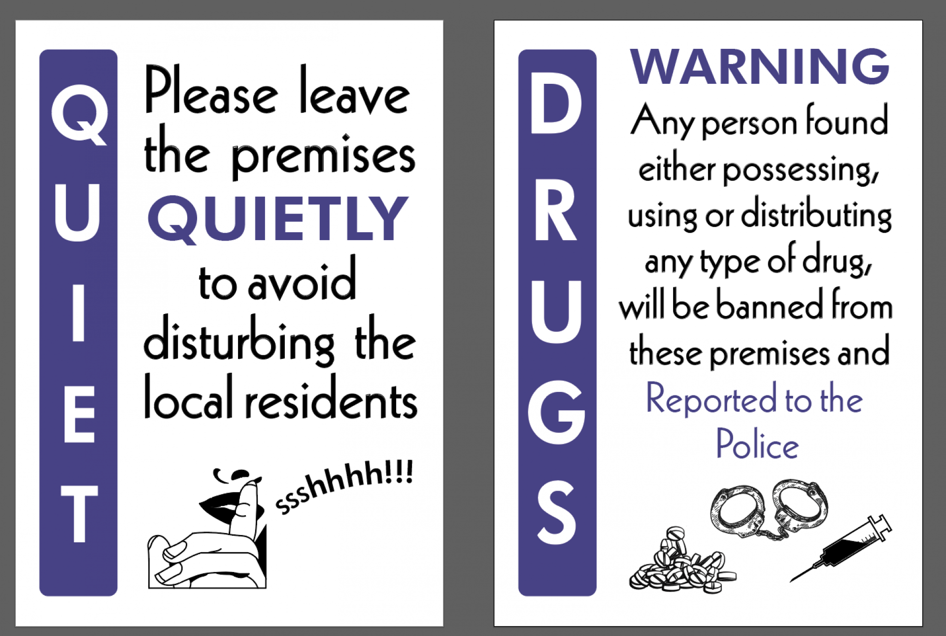 Brushed Aluminium Bar & Restaurant Notice - Majisign