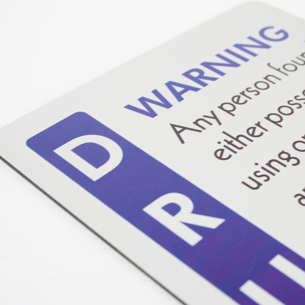 Brushed Aluminium Bar & Restaurant Notice - Majisign