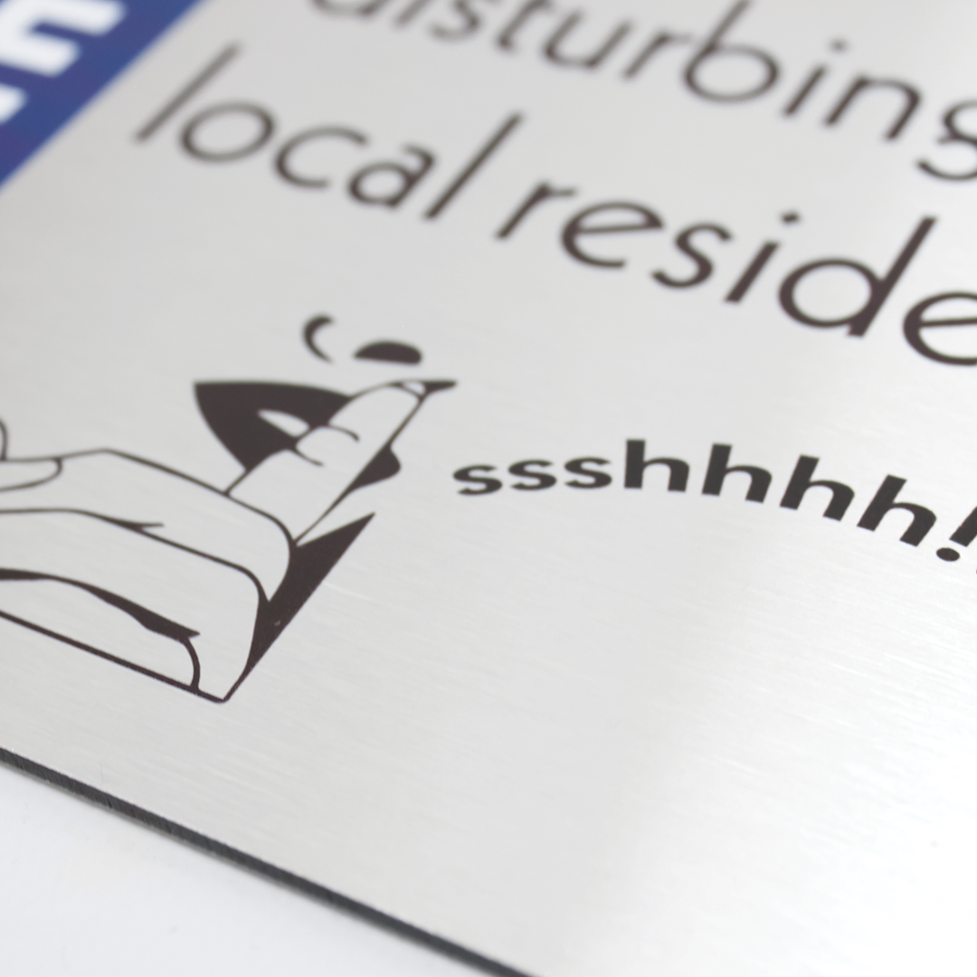 Brushed Aluminium Bar & Restaurant Notice - Majisign