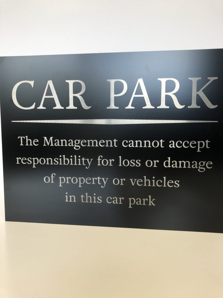 Car Park Disclaimer Notice - Majisign