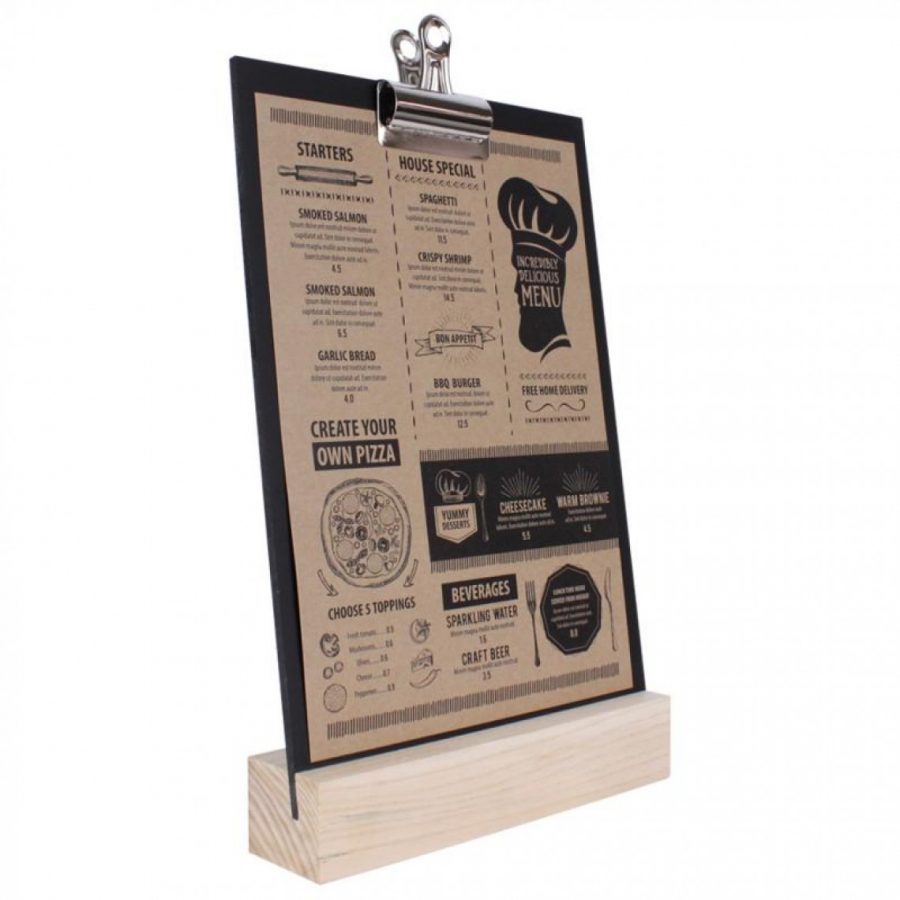 Clip Menu Tabletop Chalkboard Sign - Majisign