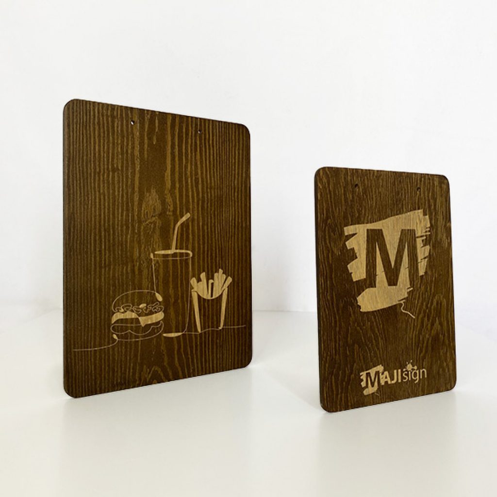 A4 Elastic Wooden Menu Boards - Majisign