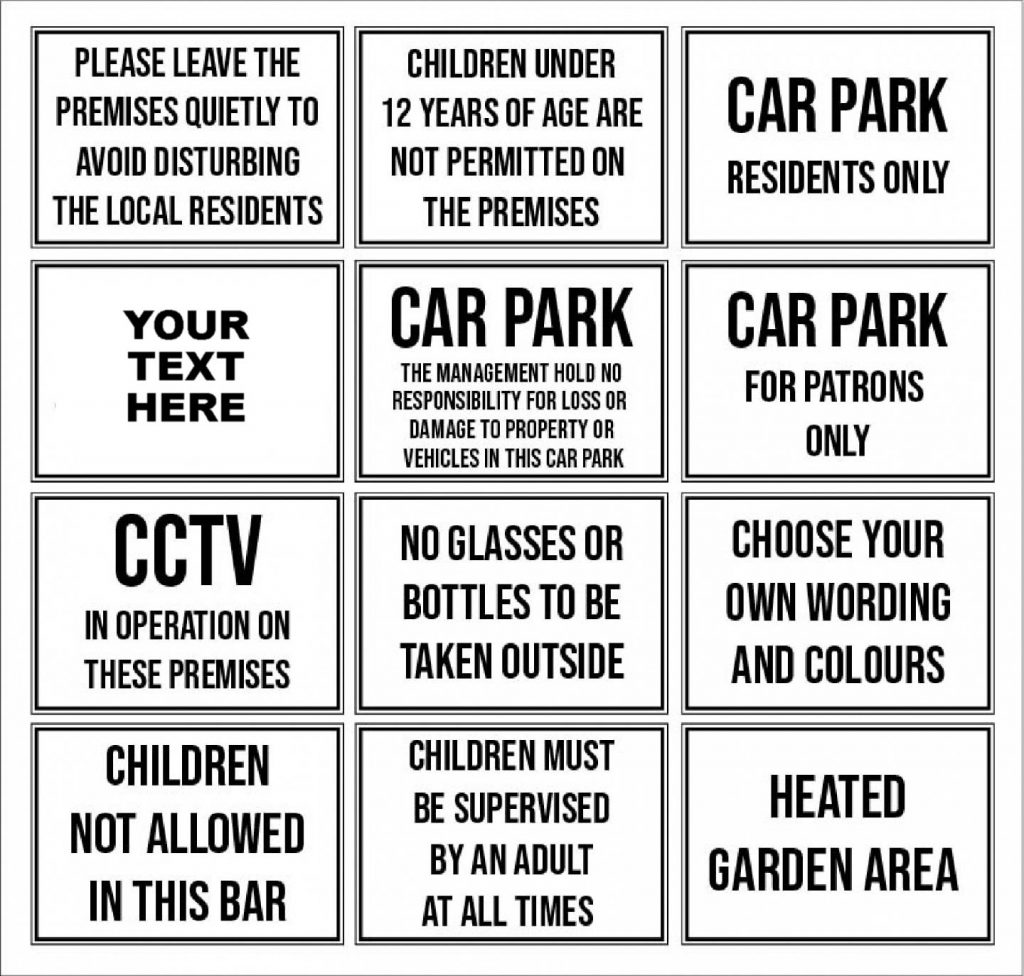 General Purpose Signs - Majisign