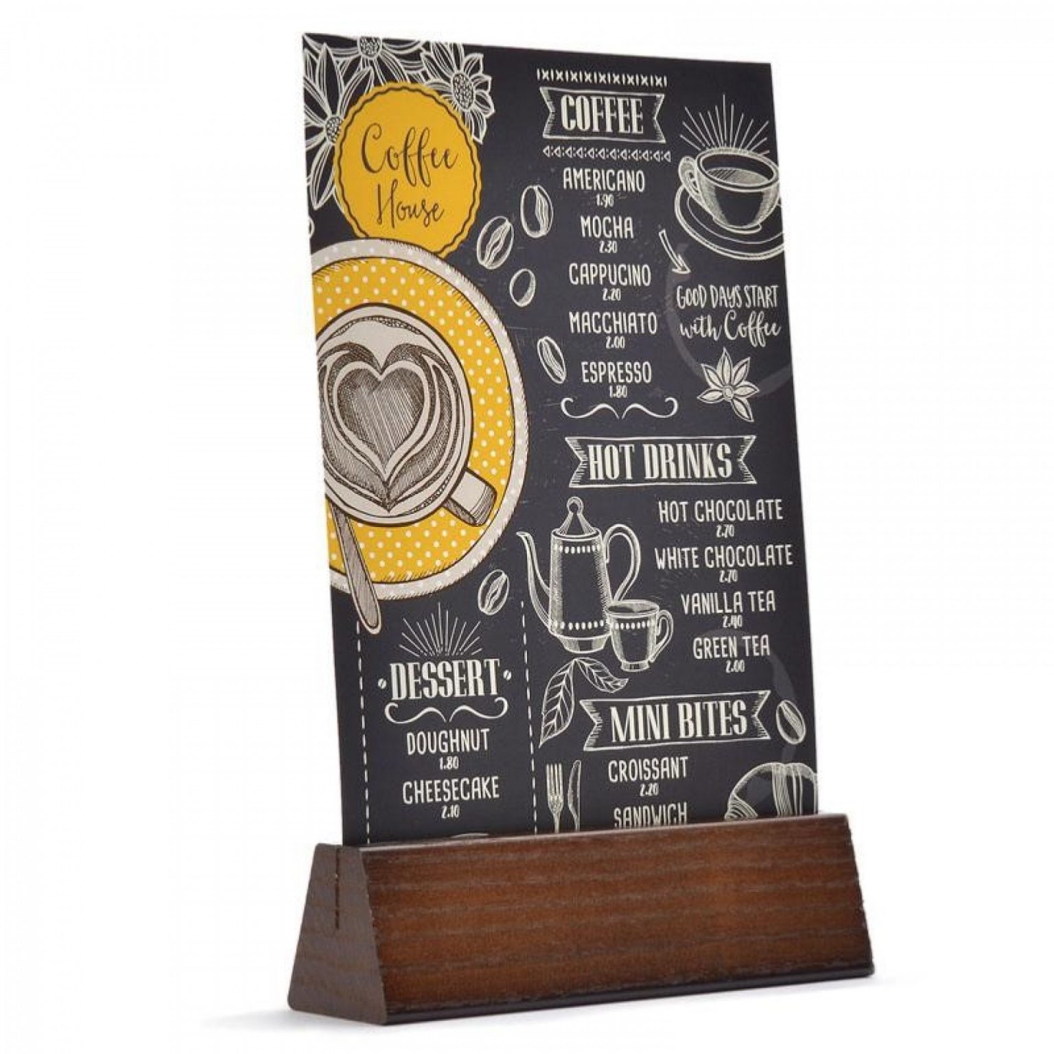 Grooved Ash Wooden Menu Holders MH14 - Majisign