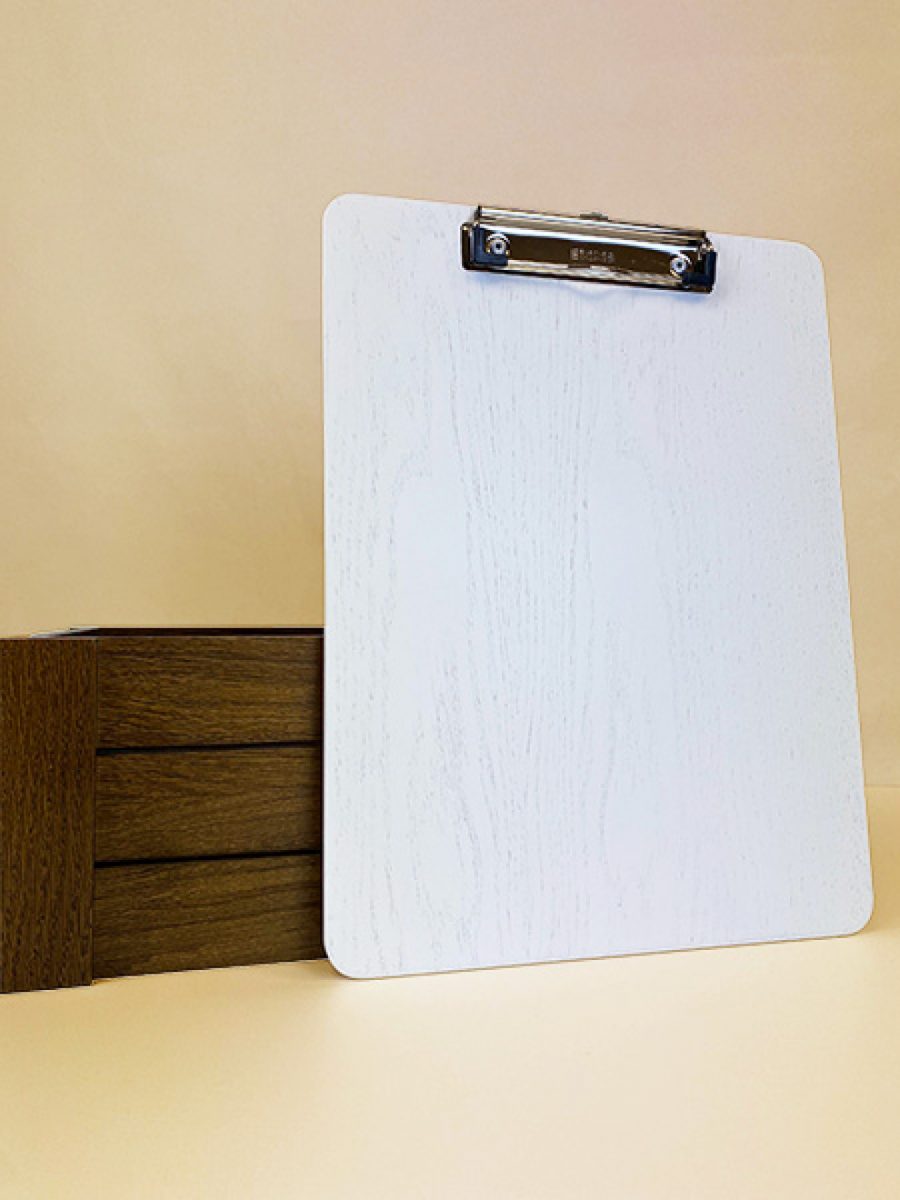 Premium Oak Clipboard - White - Majisign