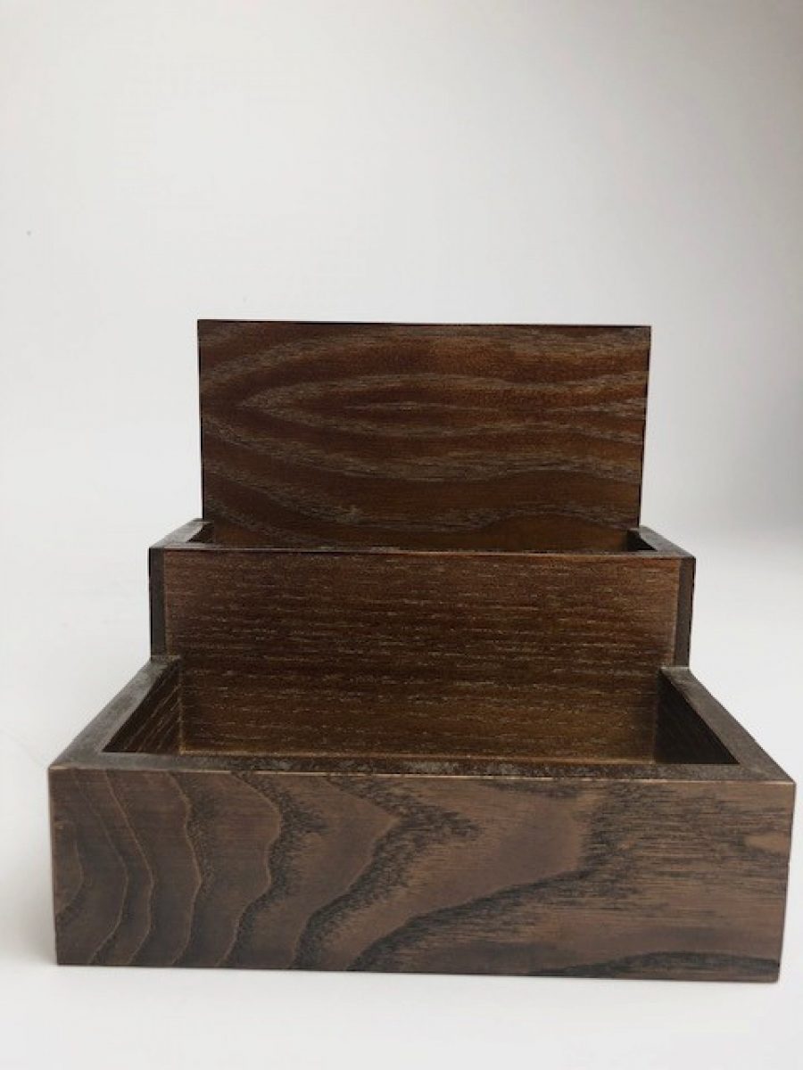 Three Compartment Wooden Menu Caddy - Majisign