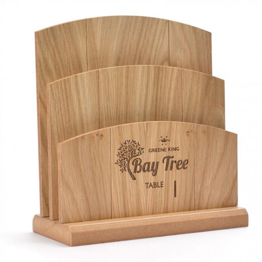 Tiered Wooden Menu Holder MH1 - Majisign