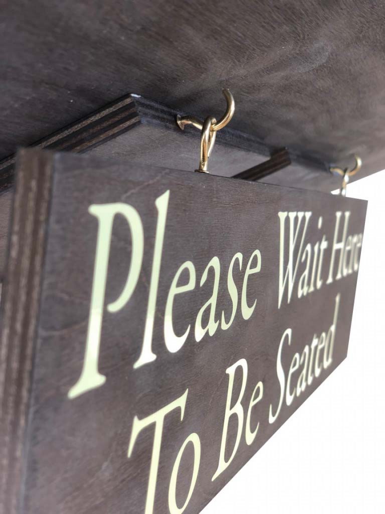 Wooden Menu Lectern With Optional “Seating” Sign - Majisign