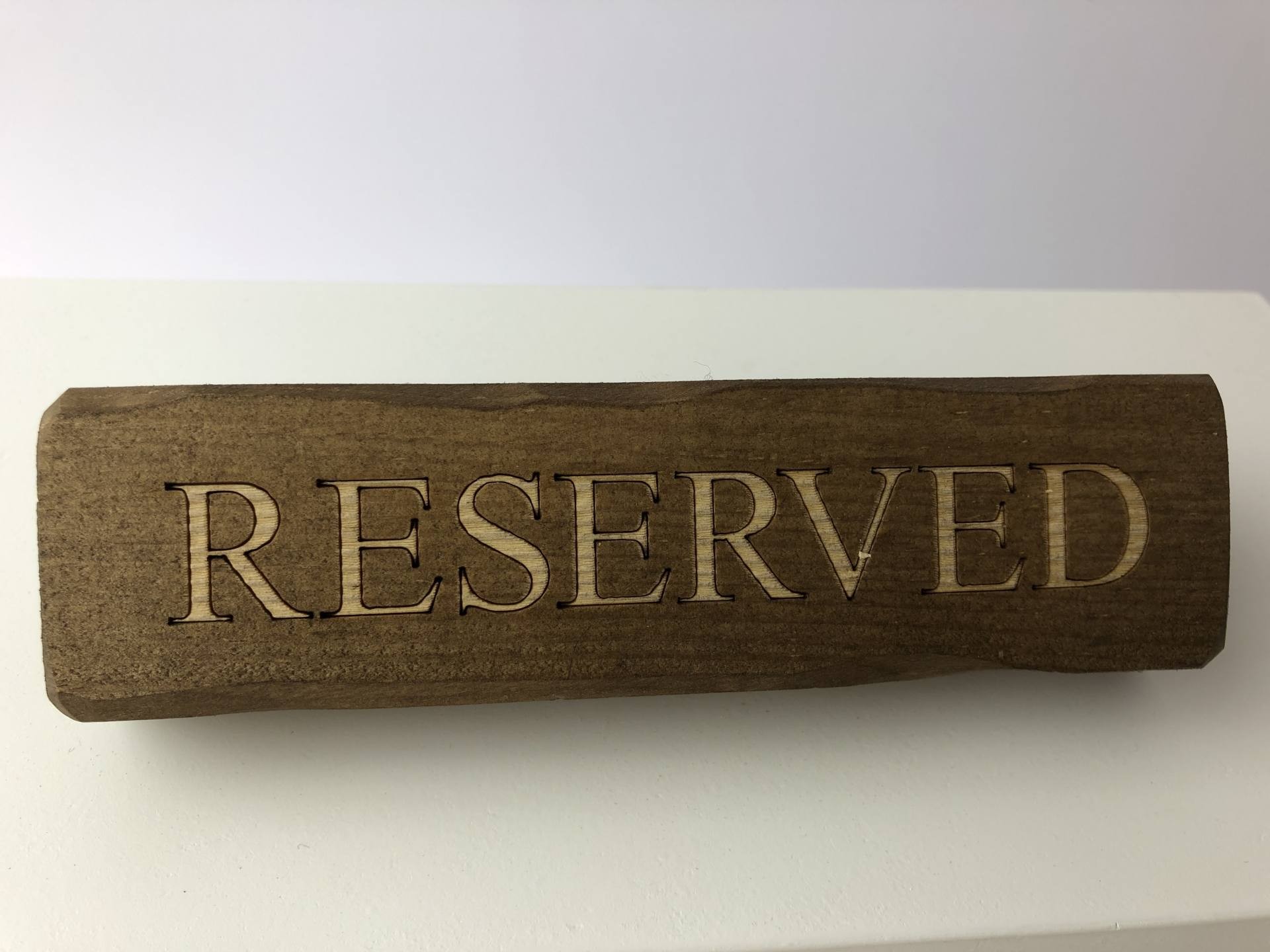 Wooden Reserved Sign - Distressed Finish - Majisign